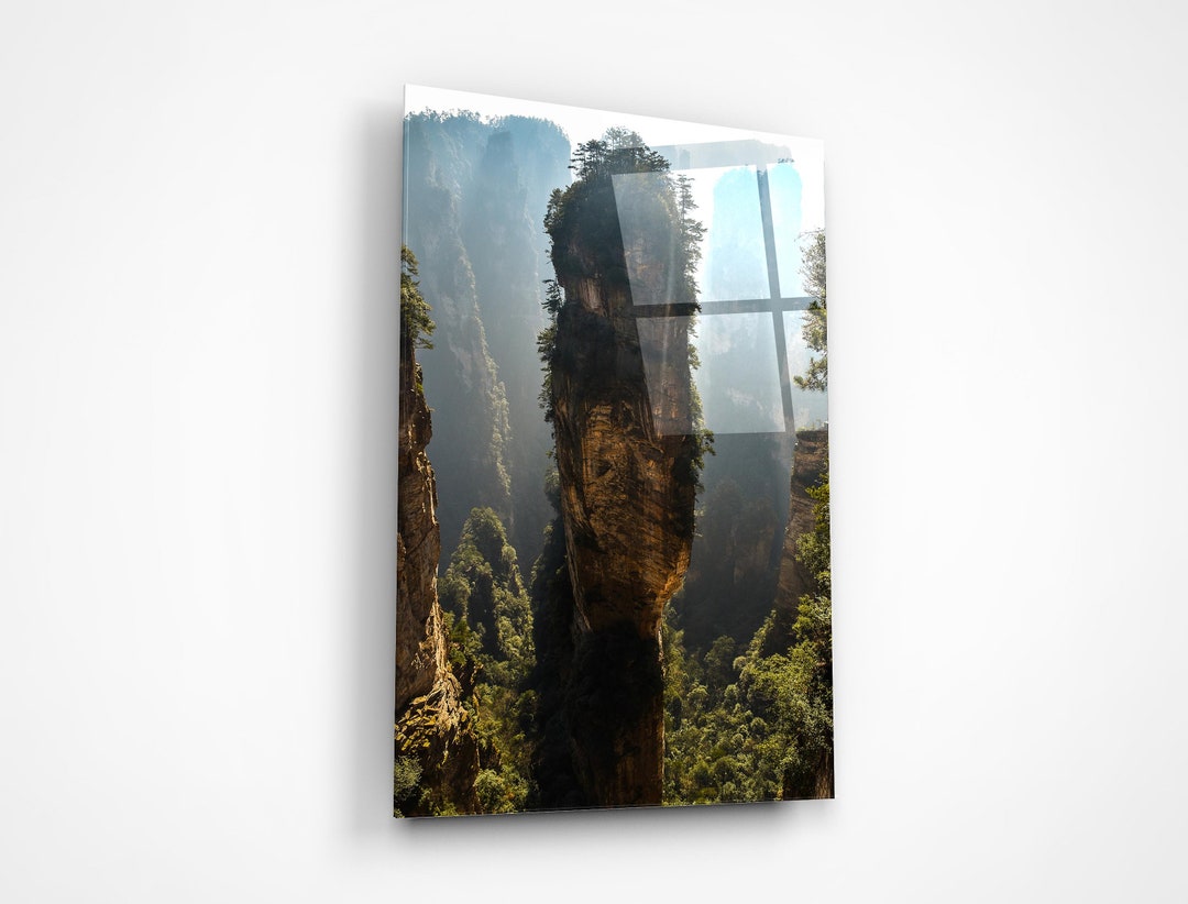 Avatar Mountain Wall Art, Chinese Landscape Scenery Art, Glass Printing ...