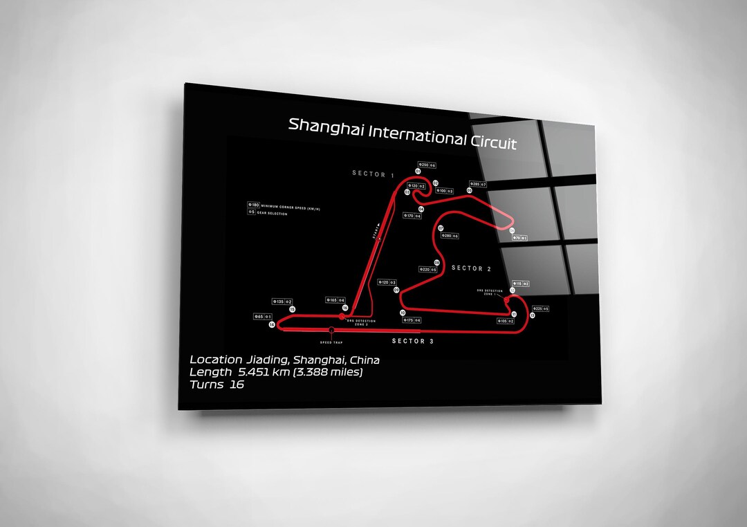 Shanghai Internatinal Circuit Wall Art – Chinese Grand Prix Track ...