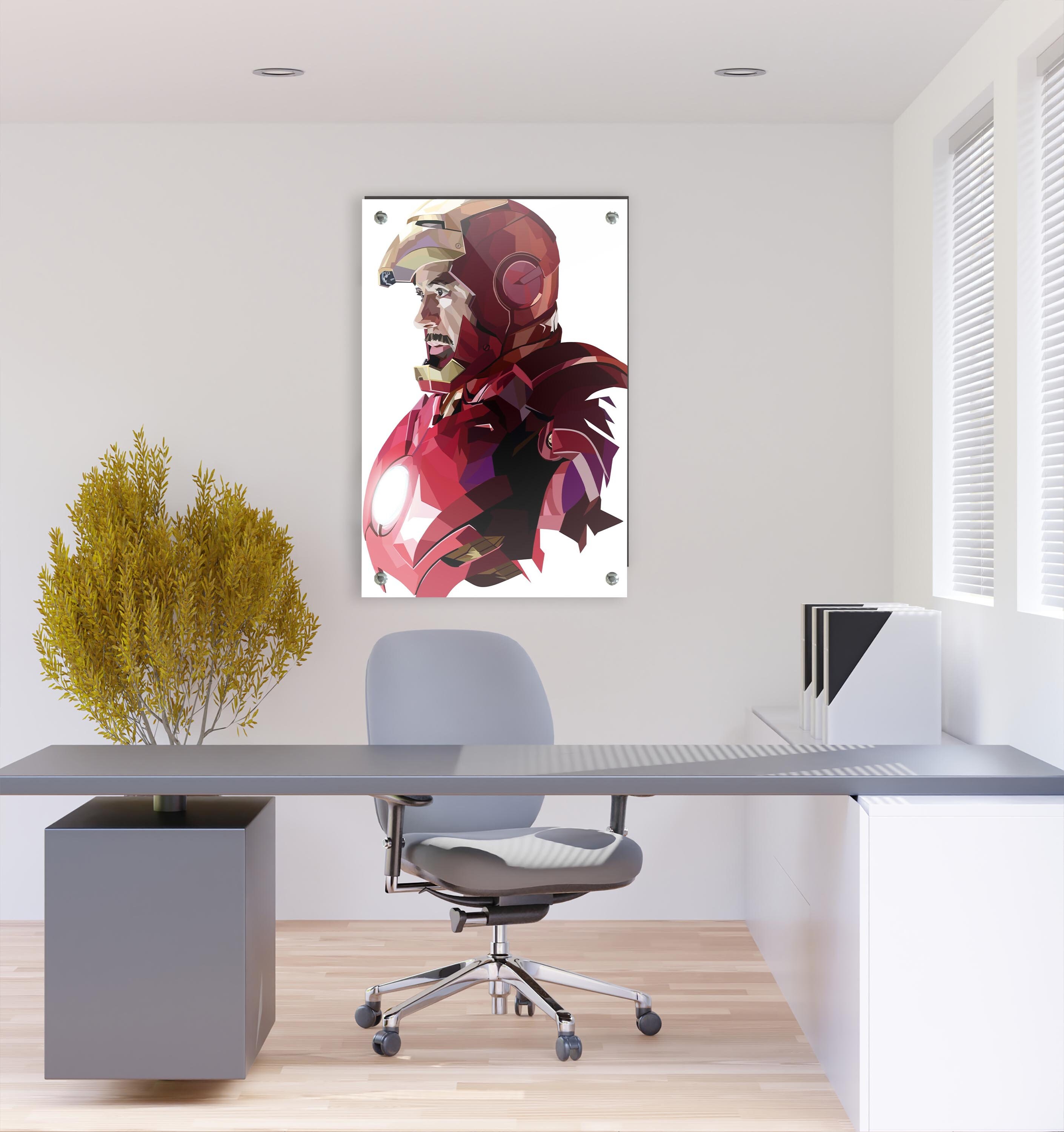 Iron Man Suit Print, Tony Stark Wall Art, Movie Fan Gift, Glass ...