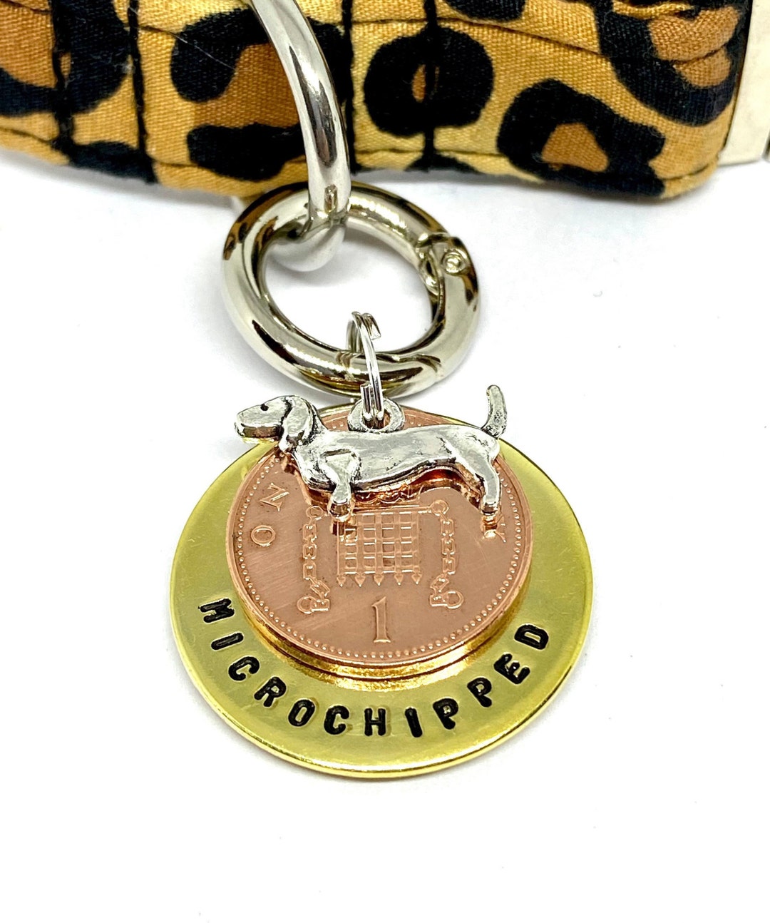 Customised see a Penny Mini Brass Pet ID Tag/dog ID Tag/dog Tag/cat ID ...