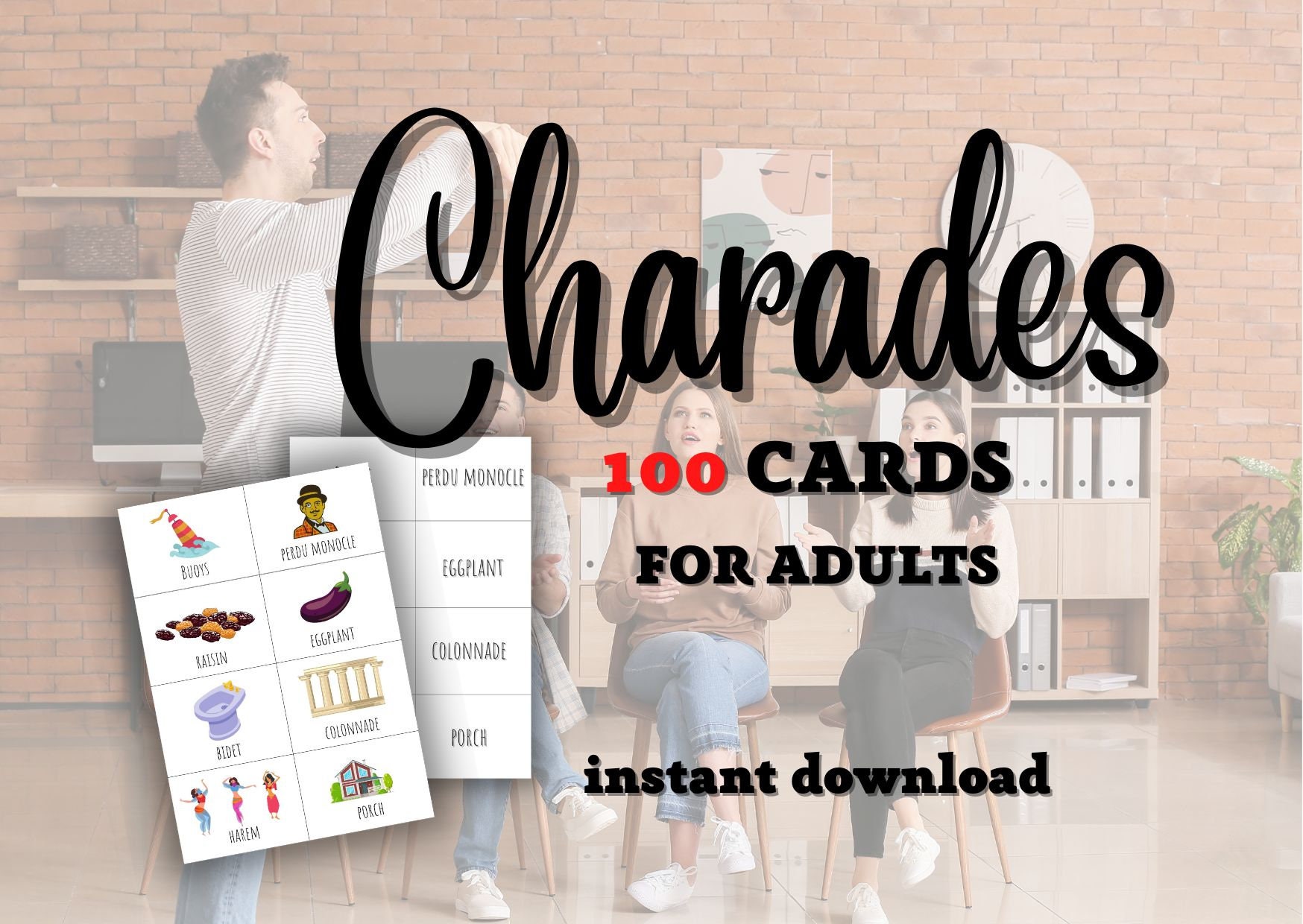Charades, Party Games, Caharades Bundle - Etsy