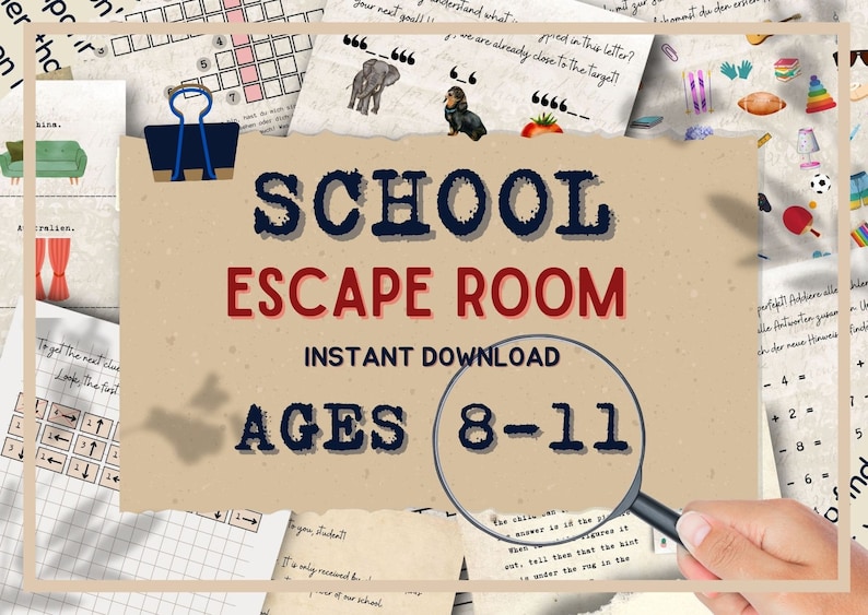 School, Escape Room, Party Games, Kids Escape Room, Back to School - Etsy