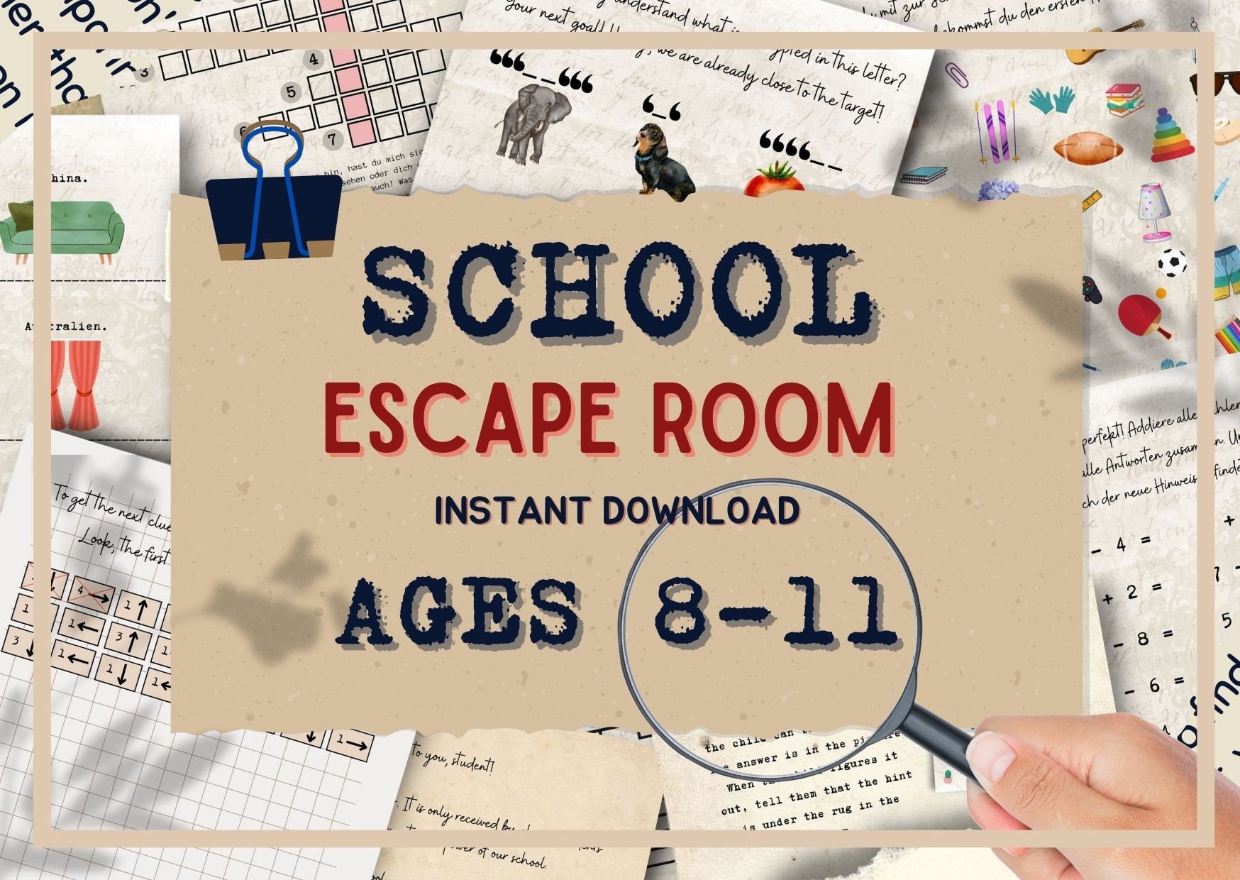 School, Escape Room, Party Games, Kids Escape Room, Back to School - Etsy