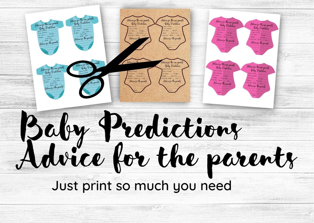 Baby Prediction, Gender Reveal Games, Baby Shower Games - Etsy
