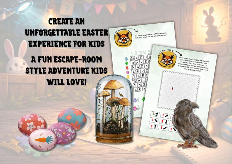 Easter Escape Room for Kids, Printable Easter Scavenger Hunt, Mission ...
