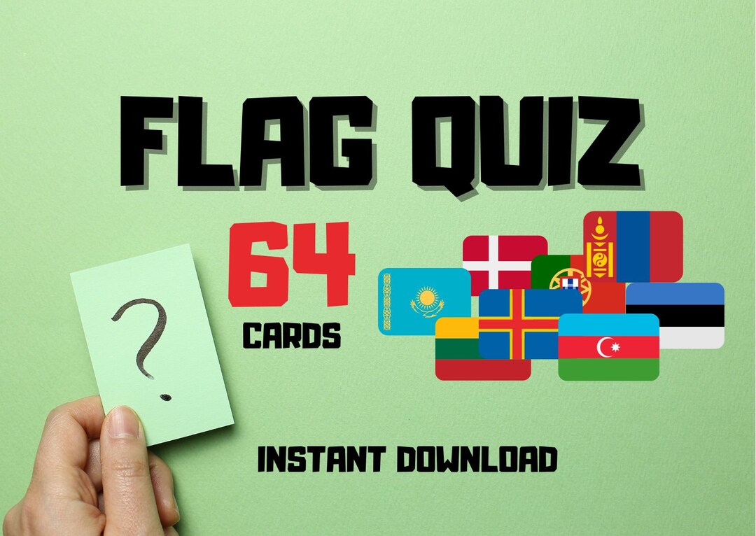 Flag Quiz, Flag Quiz Png, Virtual Quiz, Quiz Master - Etsy