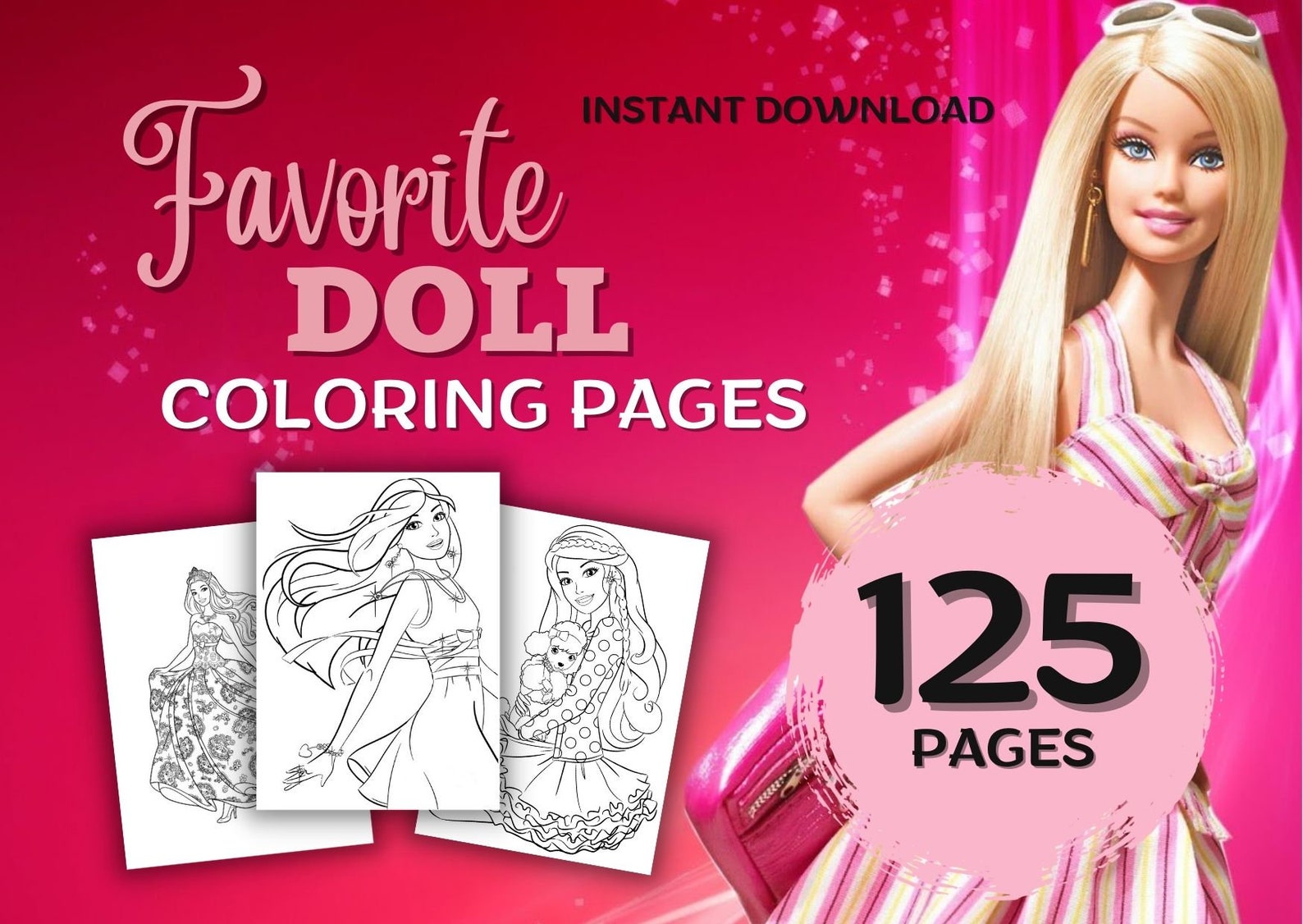 125 Coloring Pages for Girls, Coloring Book, Printable Coloring - Etsy