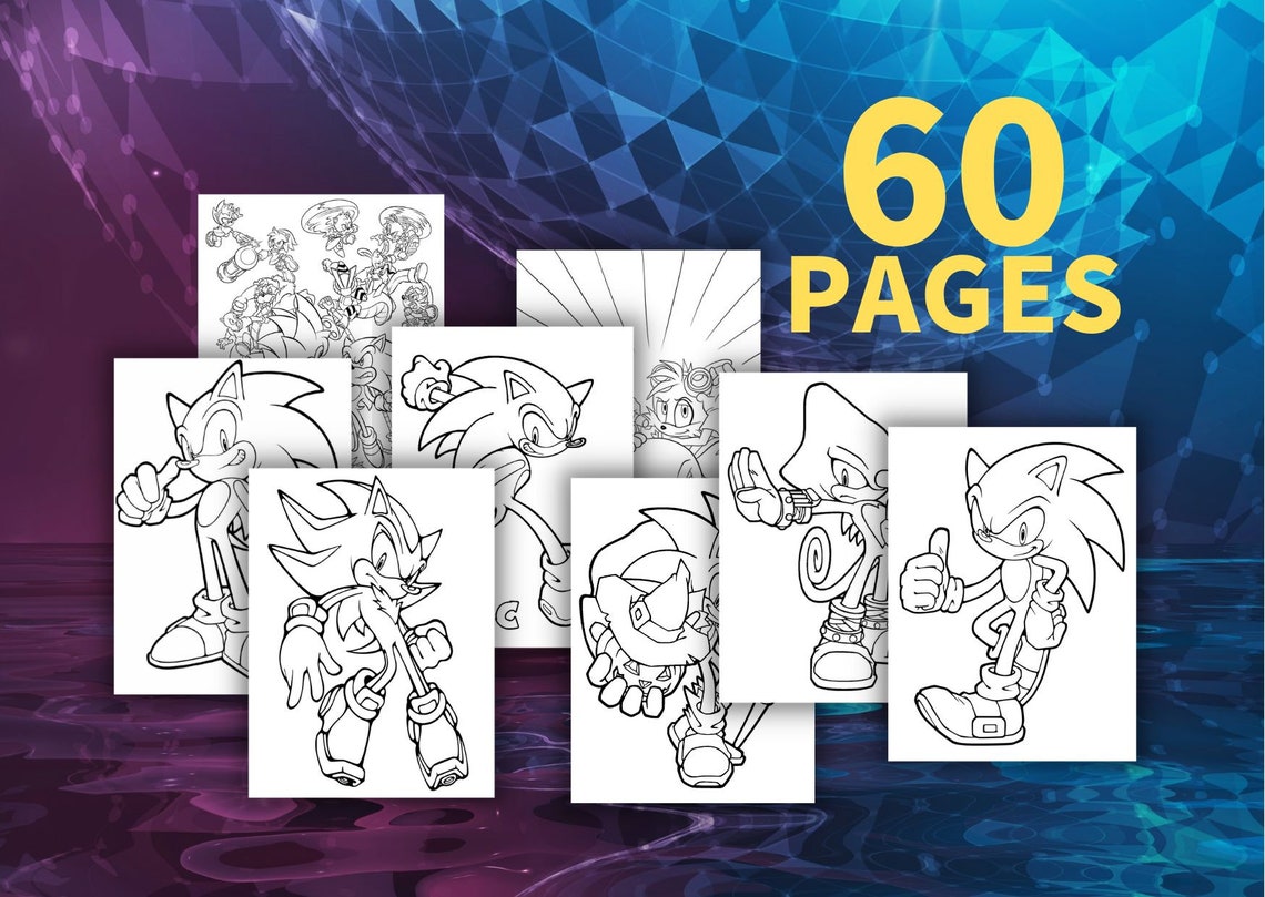 Sonic Coloring Pages, Activity Sheet, Sonic Party - Etsy