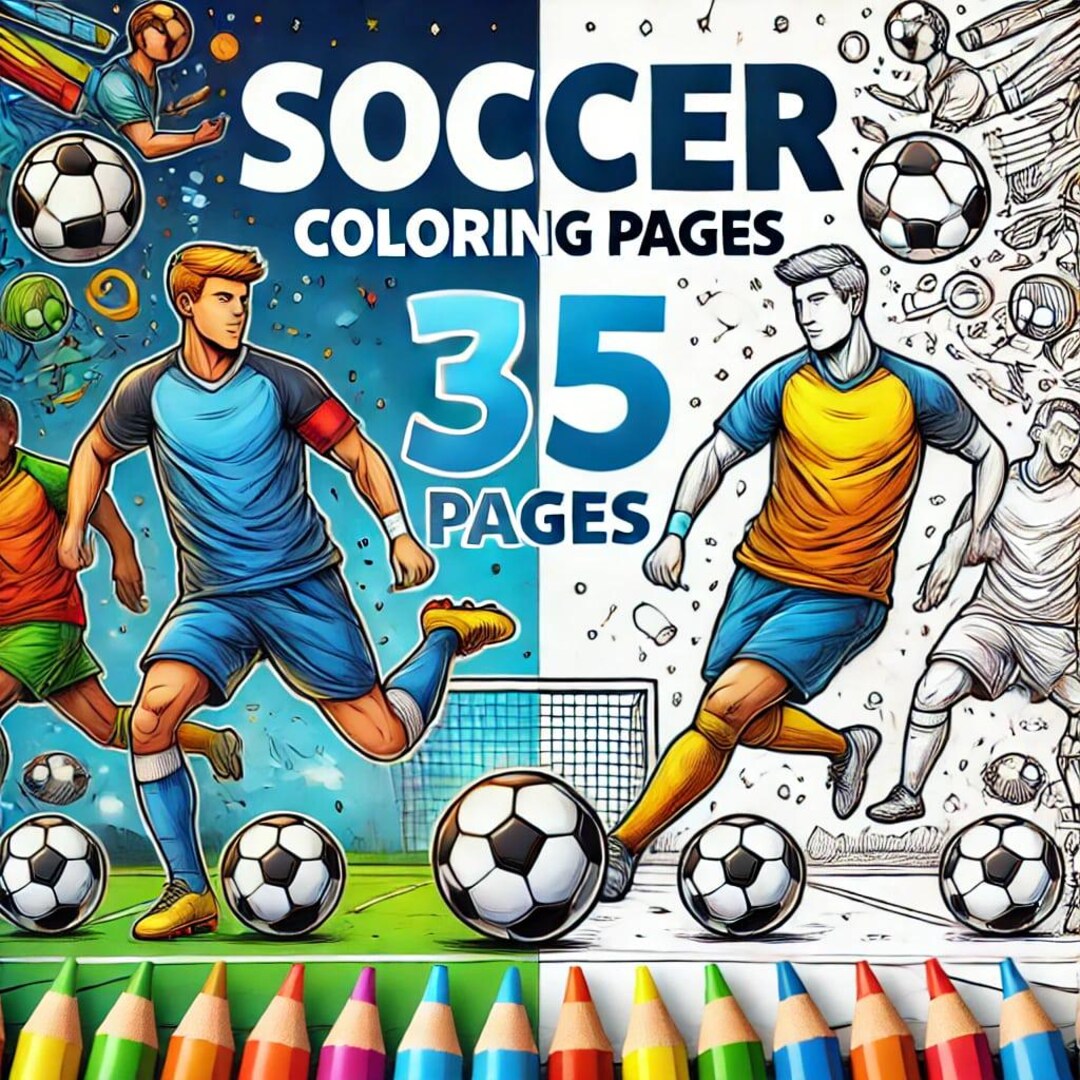 Soccer, Coloring Pages, Soccer Party, Soccer Posters - Etsy