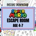 Super Mario, Escape Room, Super Mario Party, Mario Brothers - Etsy