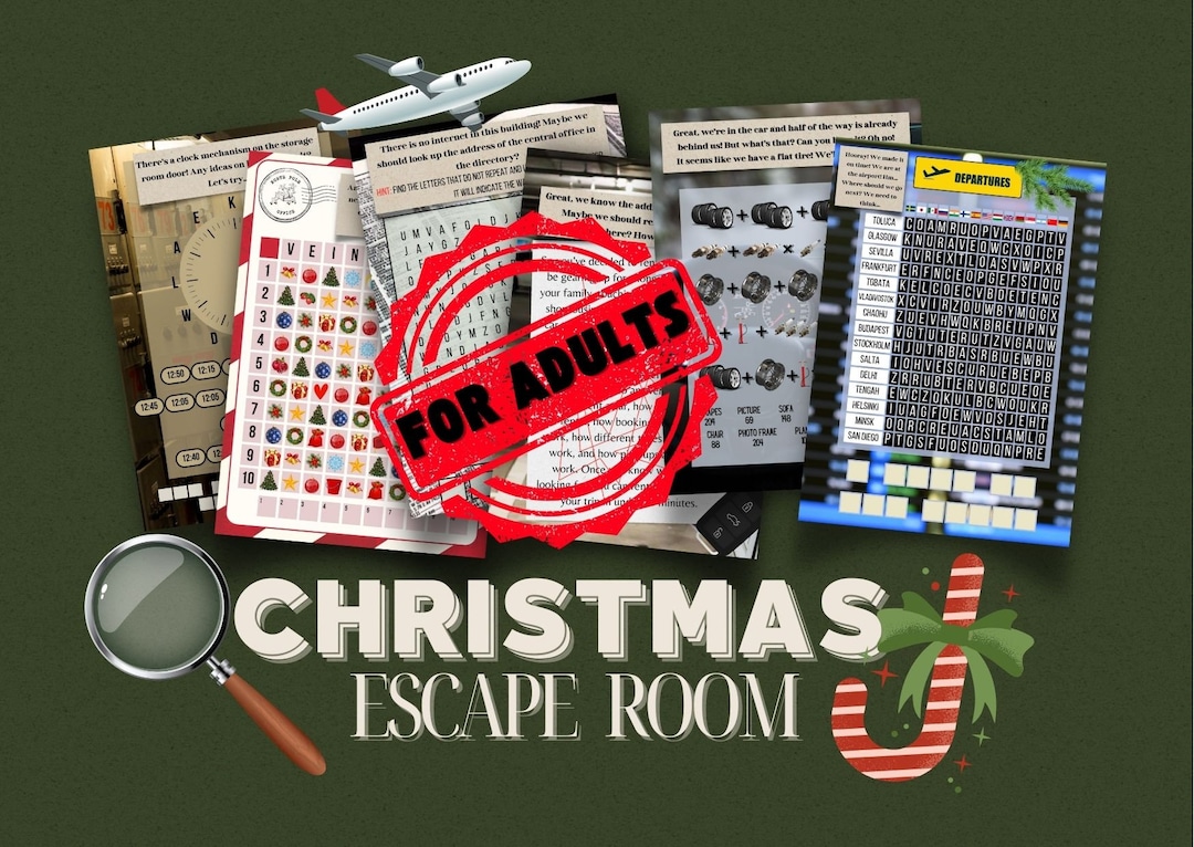 Christmas Party Game, Puzzles for Adults, Escape Room Pdf, Diy Kits for ...