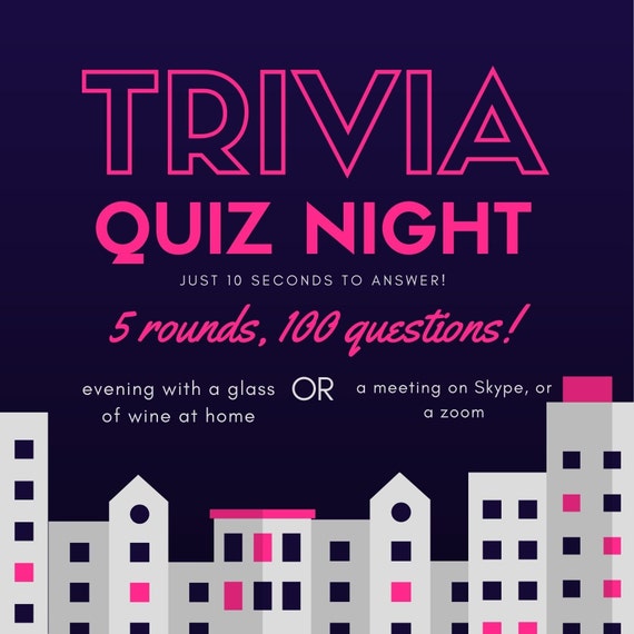 Virtual Family Games Trivia Quiz Night Party Printable Games - Etsy