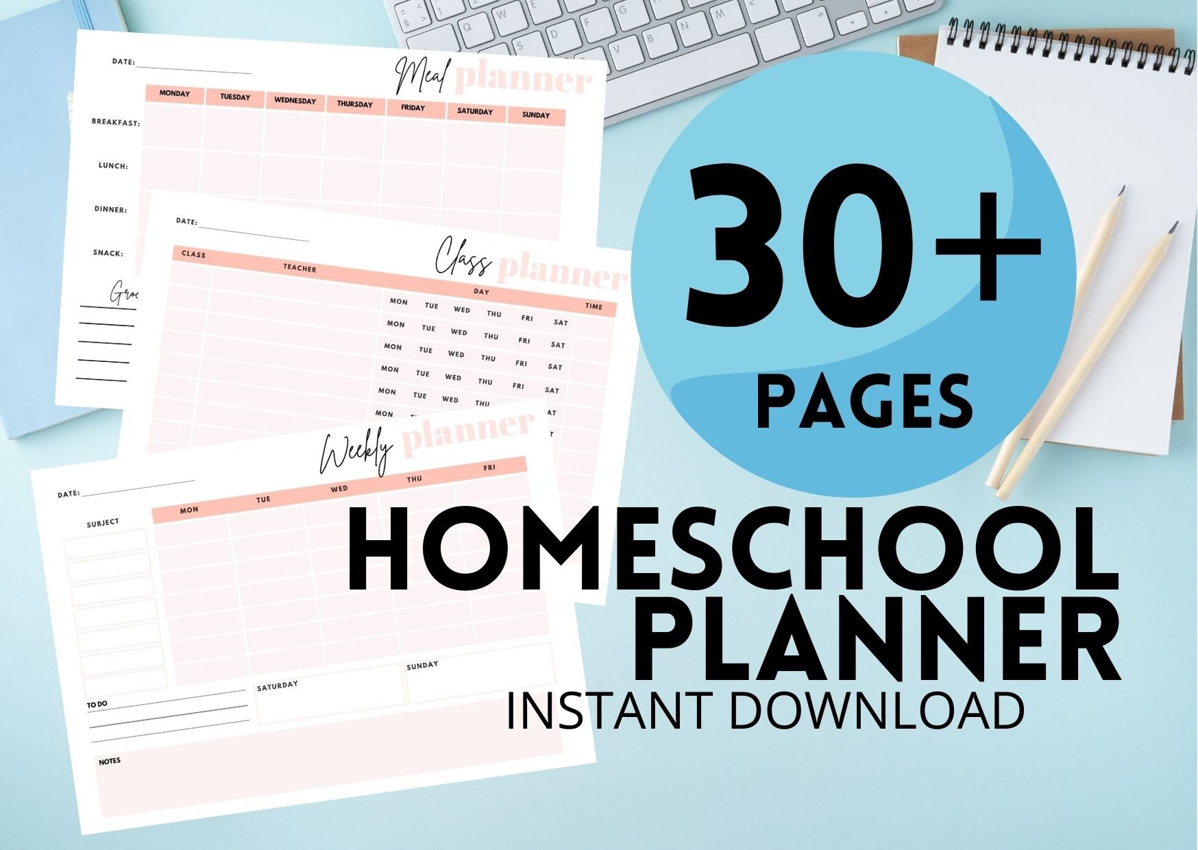 Printable Academic 2022 Planner or Student Planner or Teacher Planner ...