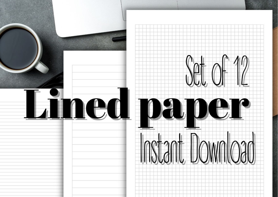 Lined Paper, Note Taking Paper, Lined Dotted Grid - Etsy