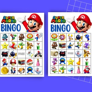 Super Mario Bingo, Bingo Cards, Nintendo, Mario Bros - Etsy