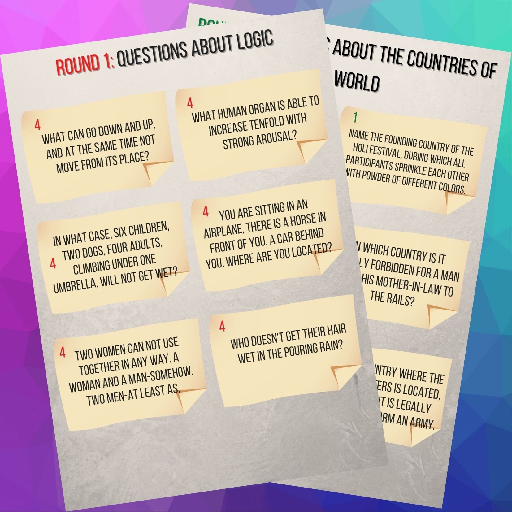 Virtual Family Games Trivia Quiz Night - Party Printable Games - Etsy