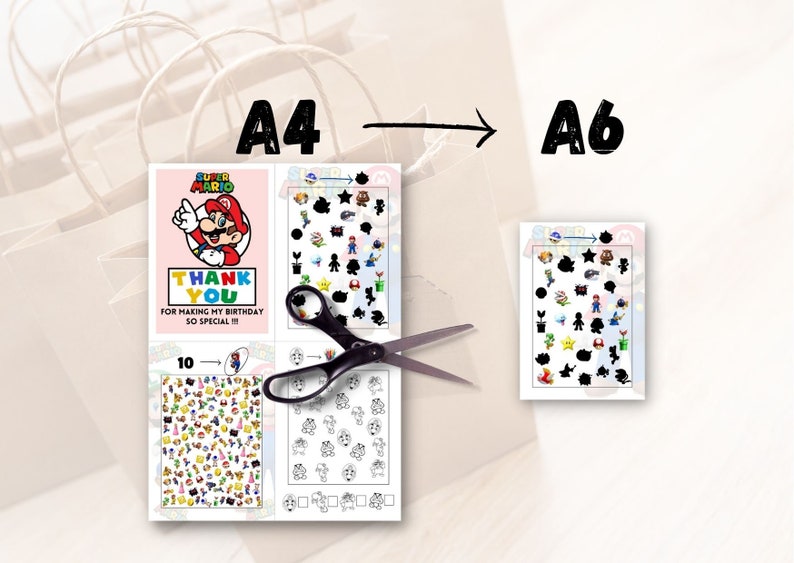 Super Mario, Thank You Card, Favor Tags, Mario Birthday, Mario Party ...
