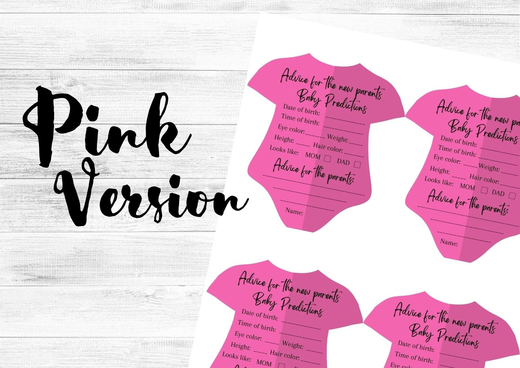 Baby Prediction Gender Reveal Games Baby Shower Games - Etsy