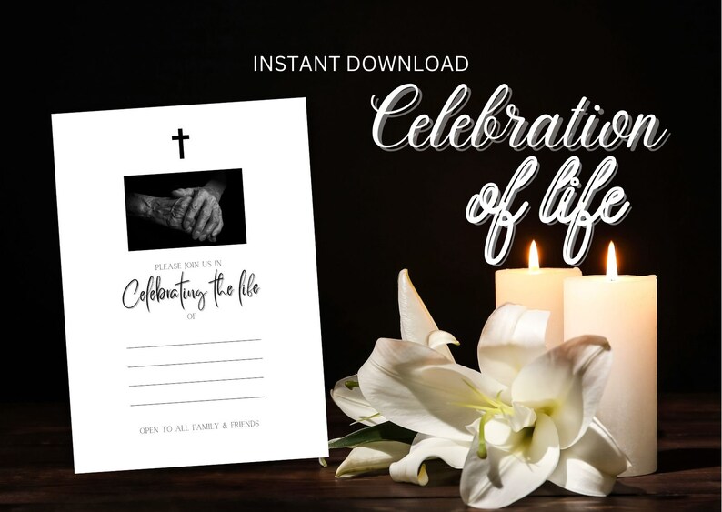 Celebration of Life Invitation, Celebration of Life Card, Funeral ...