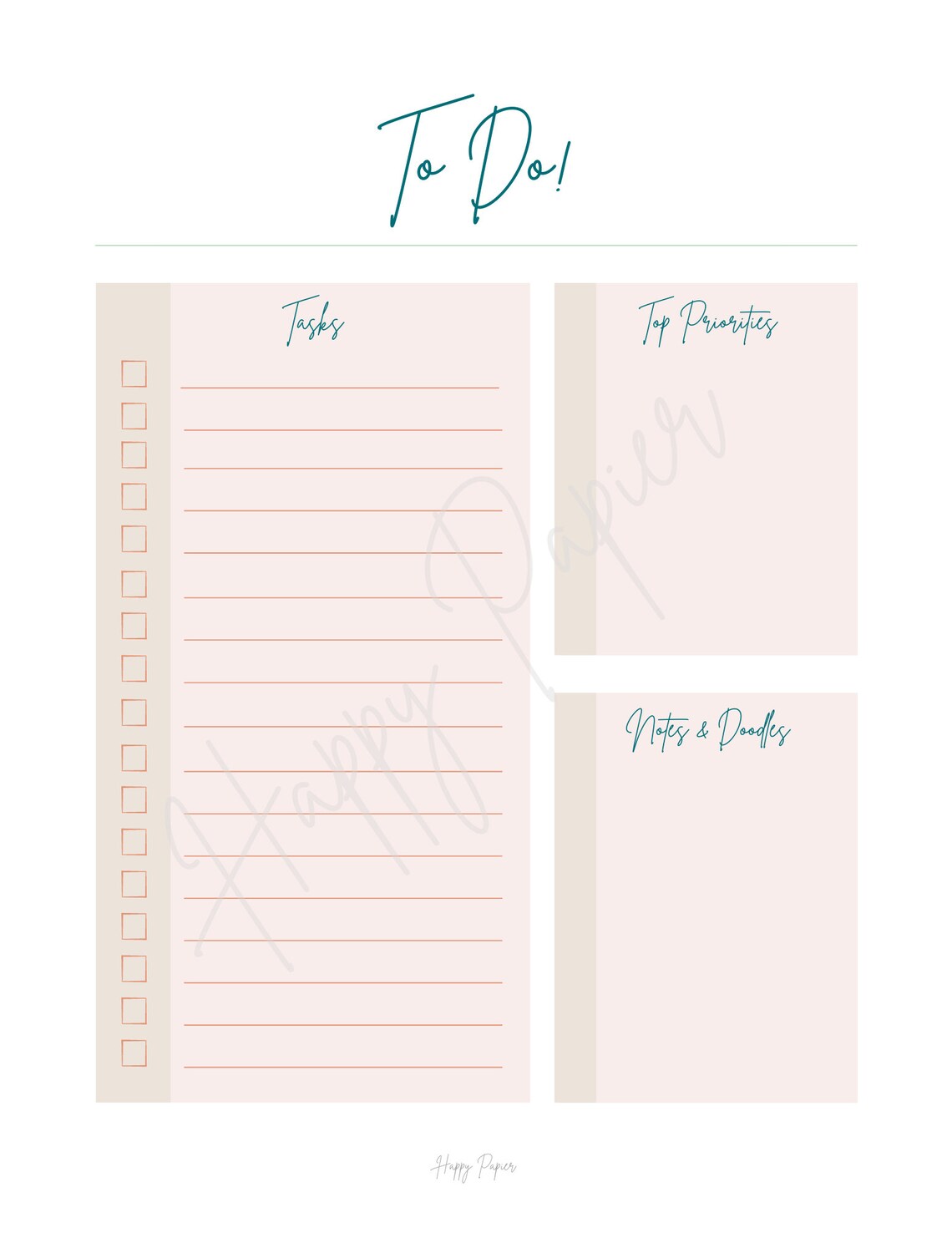Printable Set of 3 to Do List Templates - Blush - Etsy