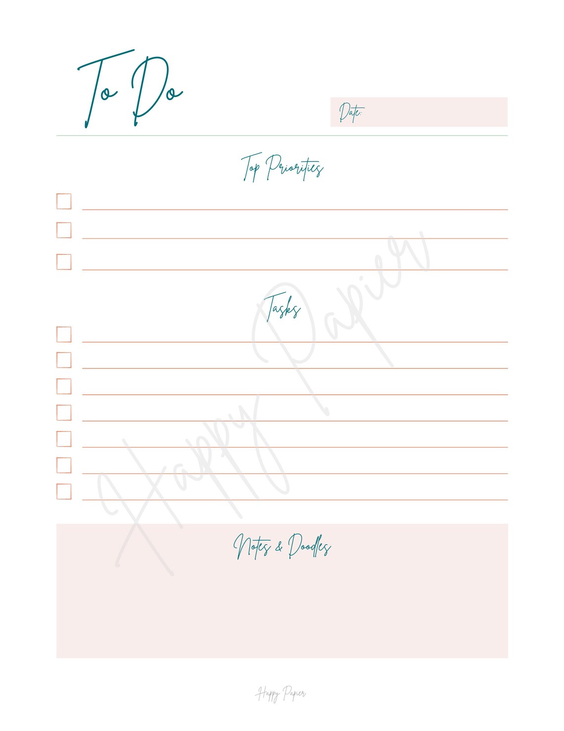 Printable Set of 3 to Do List Templates - Blush - Etsy