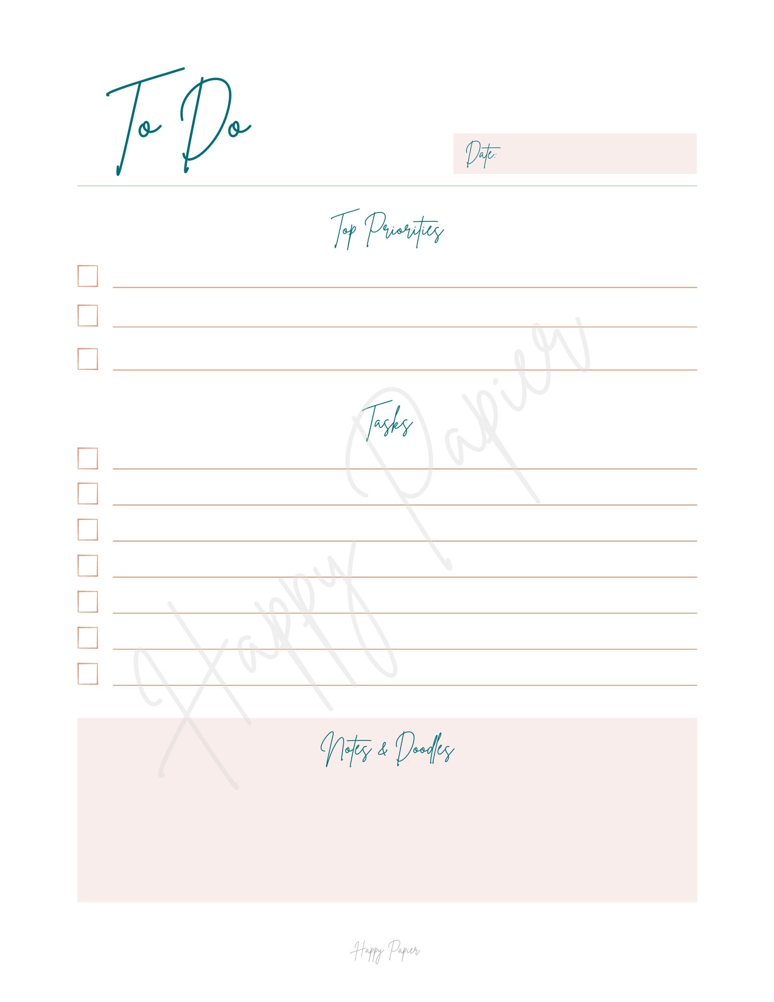 Printable Set of 3 to Do List Templates - Blush - Etsy