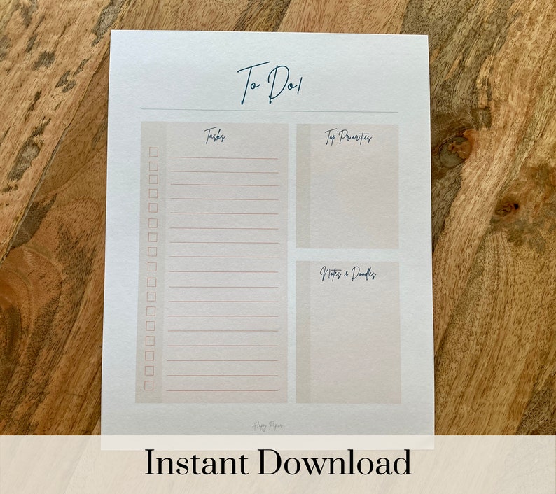 Printable Set of 3 to Do List Templates - Blush - Etsy