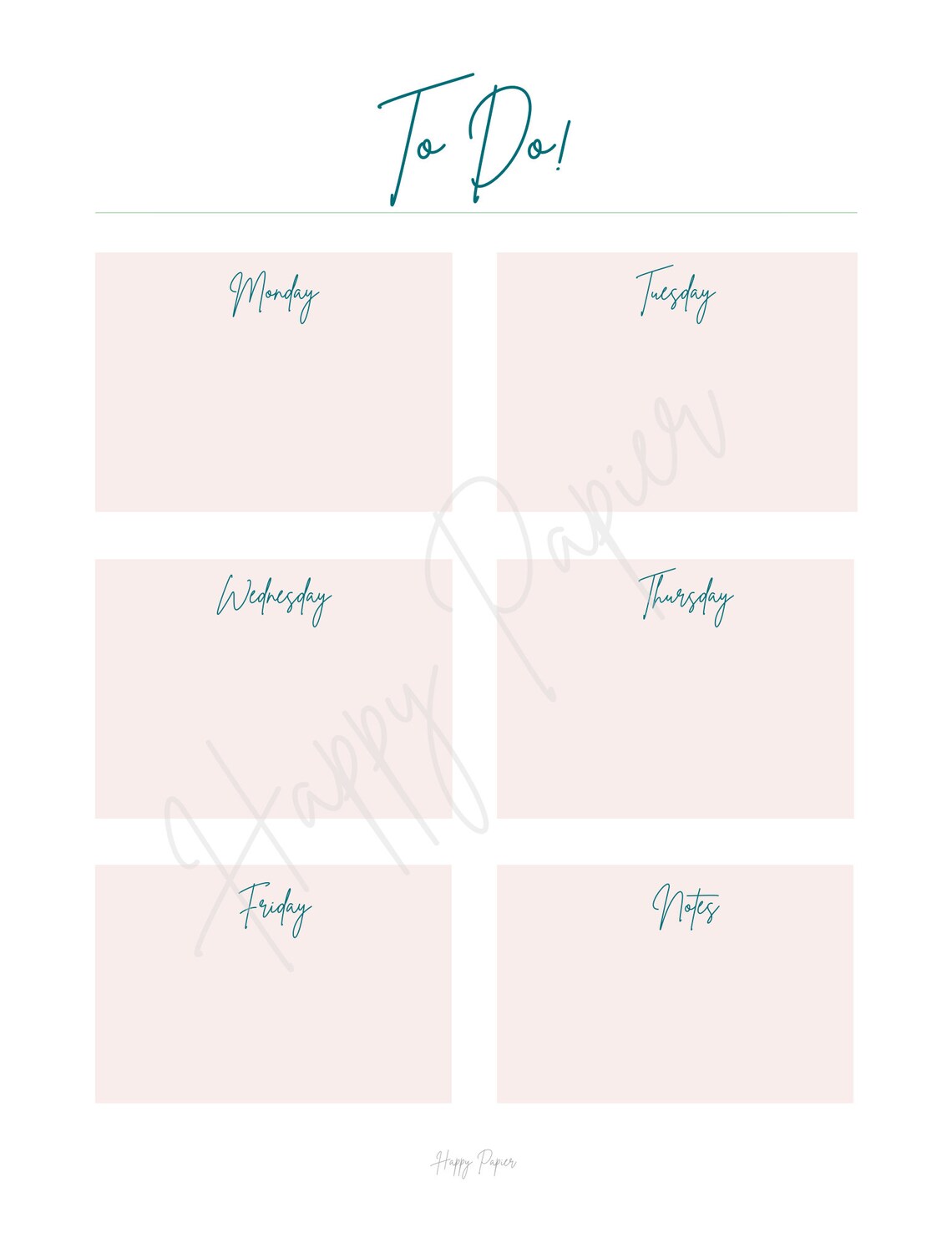 Printable Set of 3 to Do List Templates - Blush - Etsy