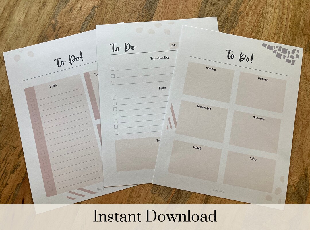 Printable Set of 3 to Do List Templates - Animal Print Style - Etsy