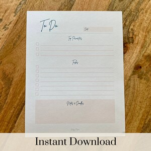 Printable Set of 3 to Do List Templates - Blush - Etsy