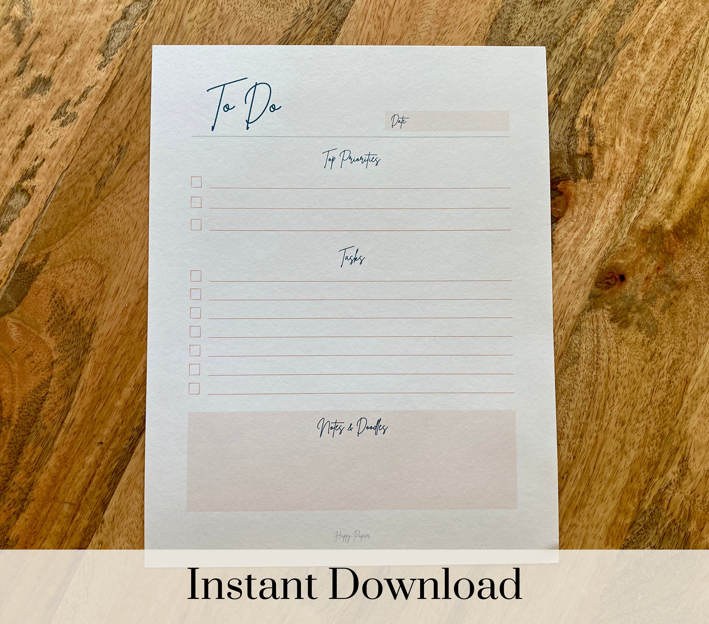 Printable Set of 3 to Do List Templates - Blush - Etsy