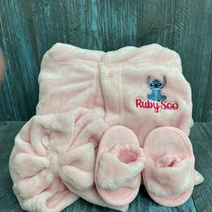 Personalized Baby Girl Spa Set, Custom Embroidered Robe & Slippers ...