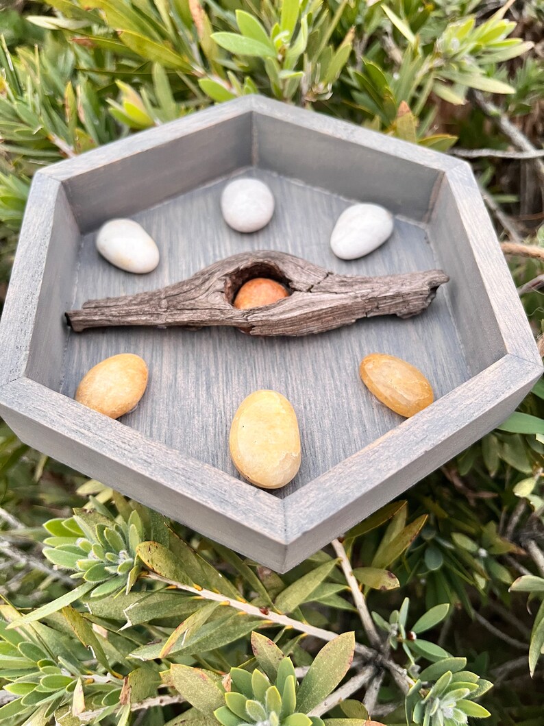 Cute Stone and Wood Art, Small Shadow Box Display, Nature Inspired Wall ...