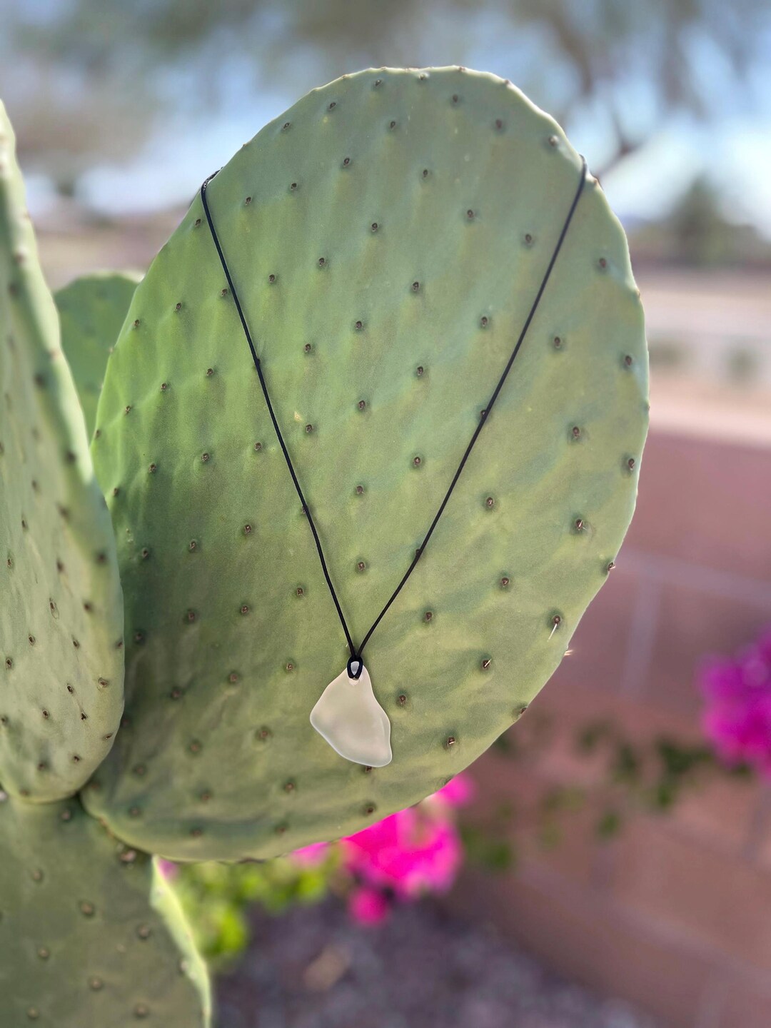 Upcycled Desert Glass Pendant Necklace: Arizona Made, Adjustable Cord ...