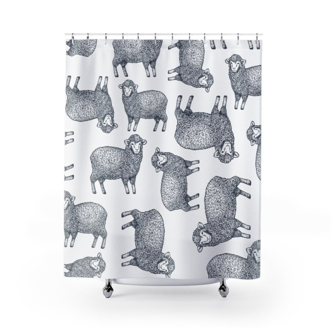 Lamb Shower Curtain Sheep Shower Curtain Farm Animals - Etsy