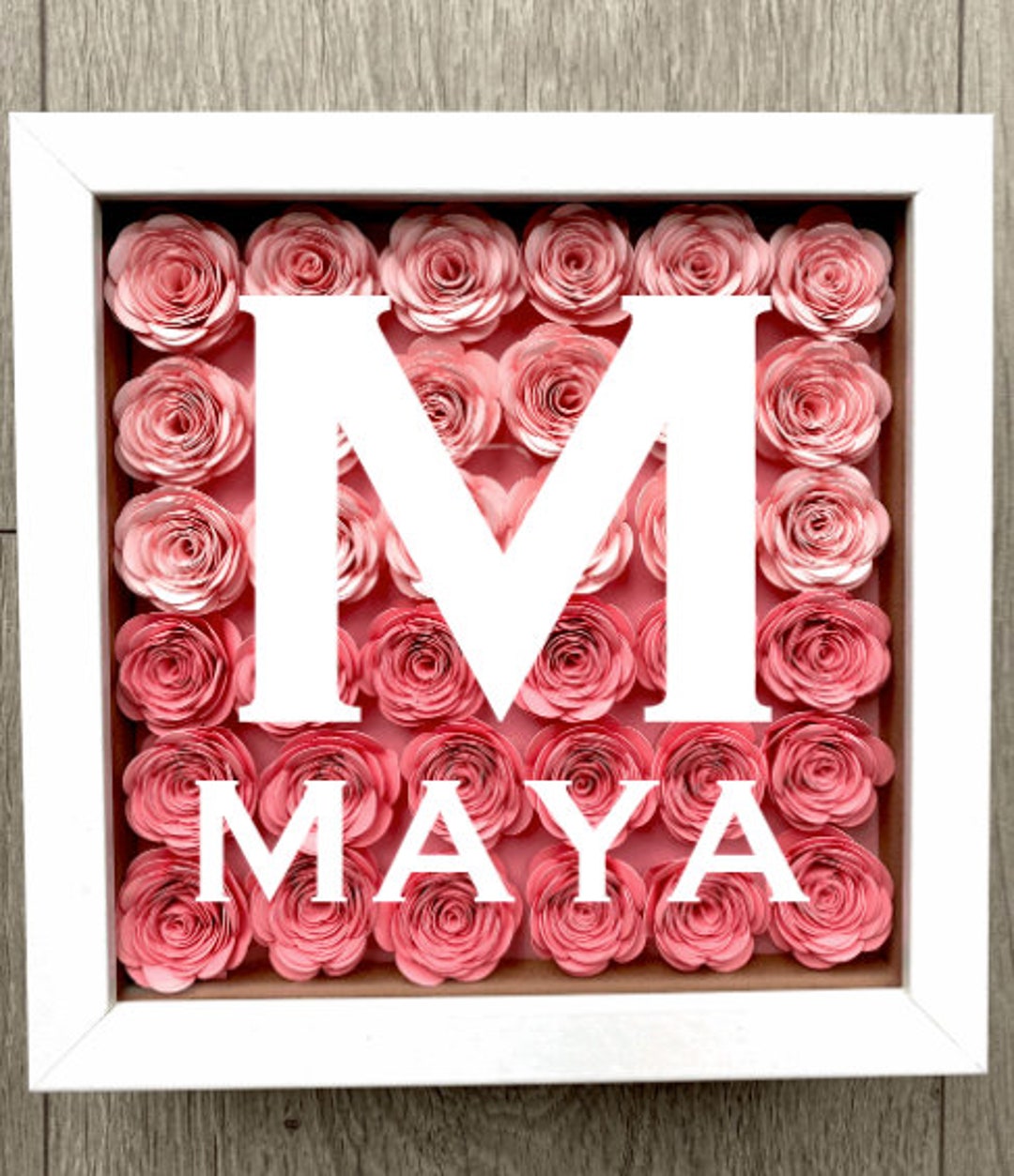 Flower Floral Name Frame Pink with White Frame Various Frame and Flower ...