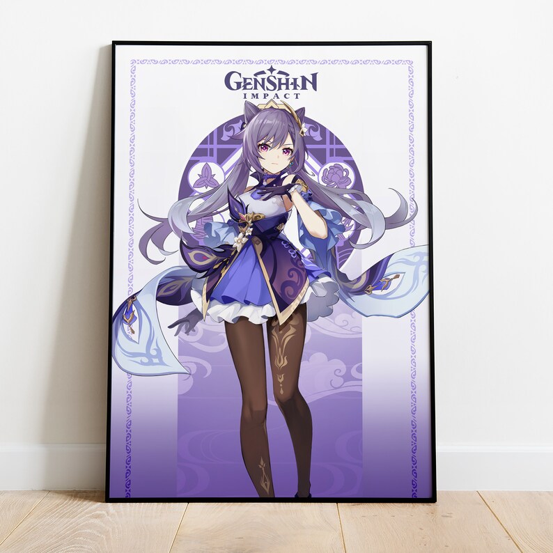 KEQING Card Poster Genshin Impact Character Info Video | Etsy