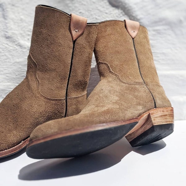 Suede Cowboy Boots - Etsy