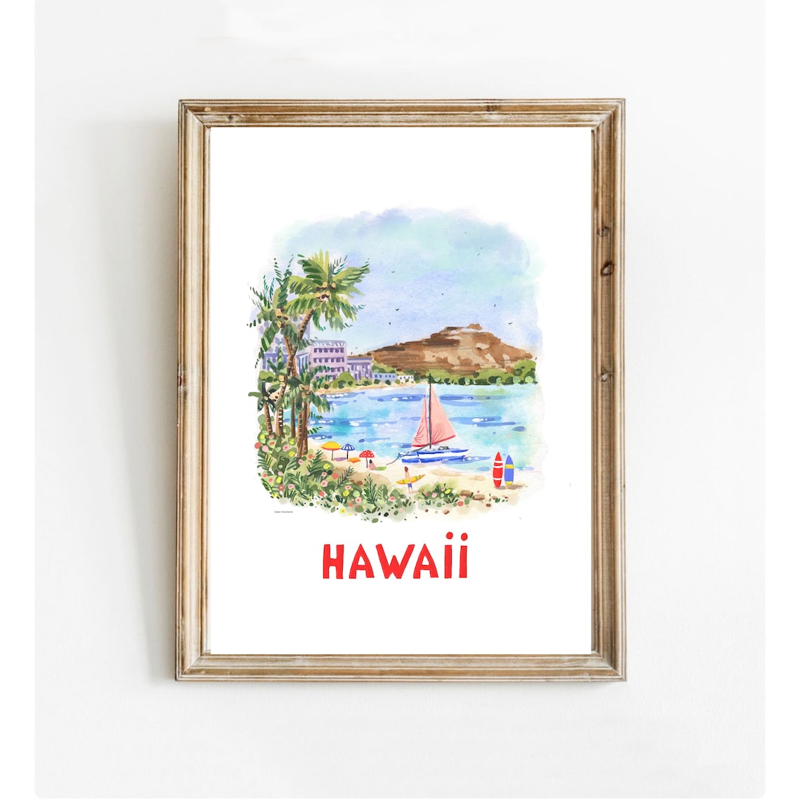 Hawaii Wall Art Hawaii Watercolor Print Hawaii Painting - Etsy
