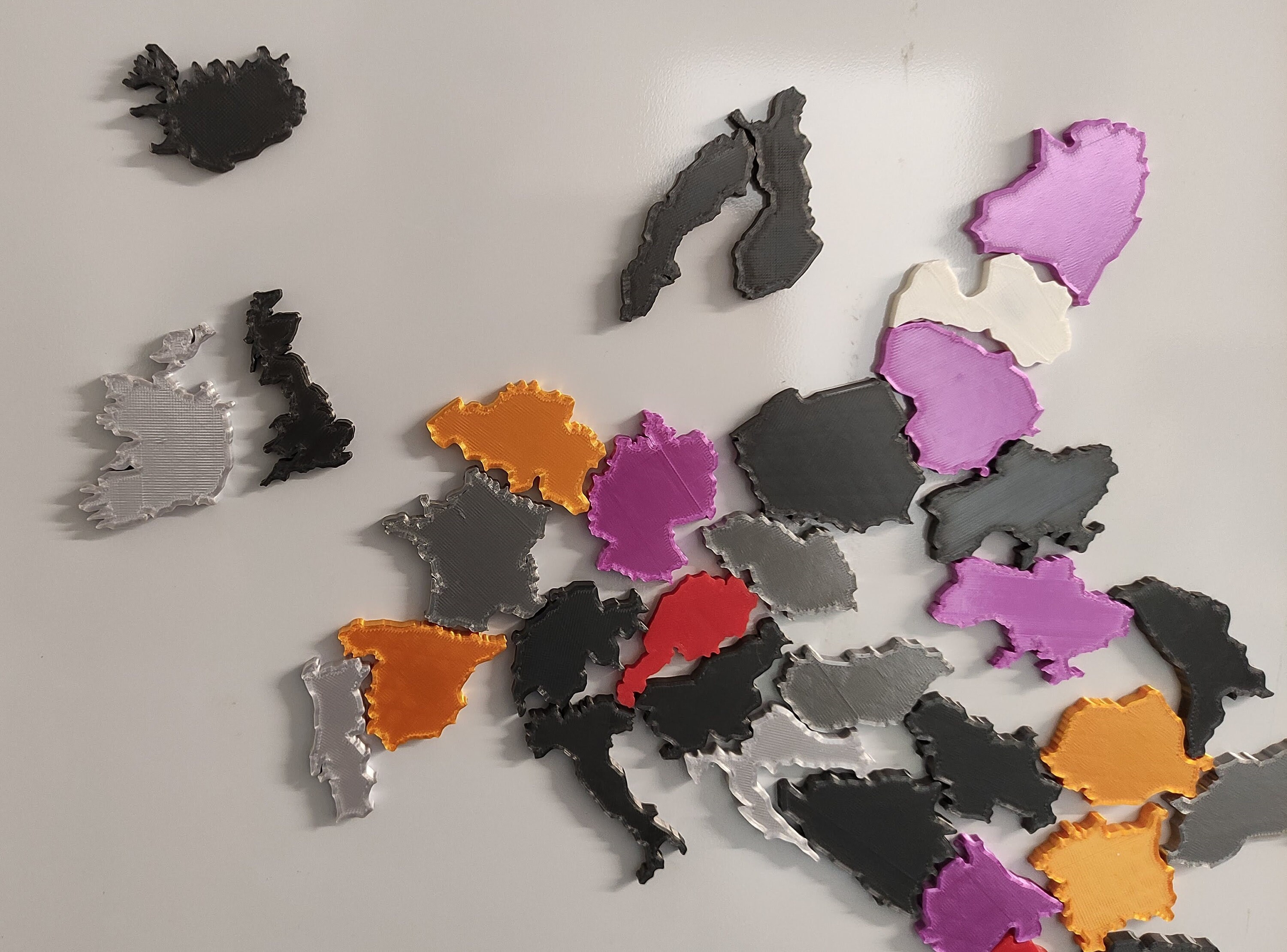 European Countries 3d Printed as Fridge Magnets. A Great Present for ...