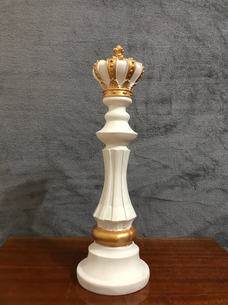 Large Chess Set of 3 Sculpture, Chess Figurine Decor Statue, Large ...