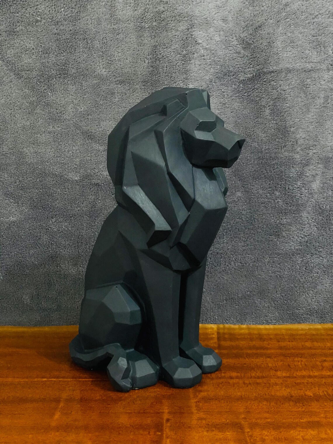Cubic Lion Statue, Geometric Lion Sculpture, Lion Sculpture, Large ...