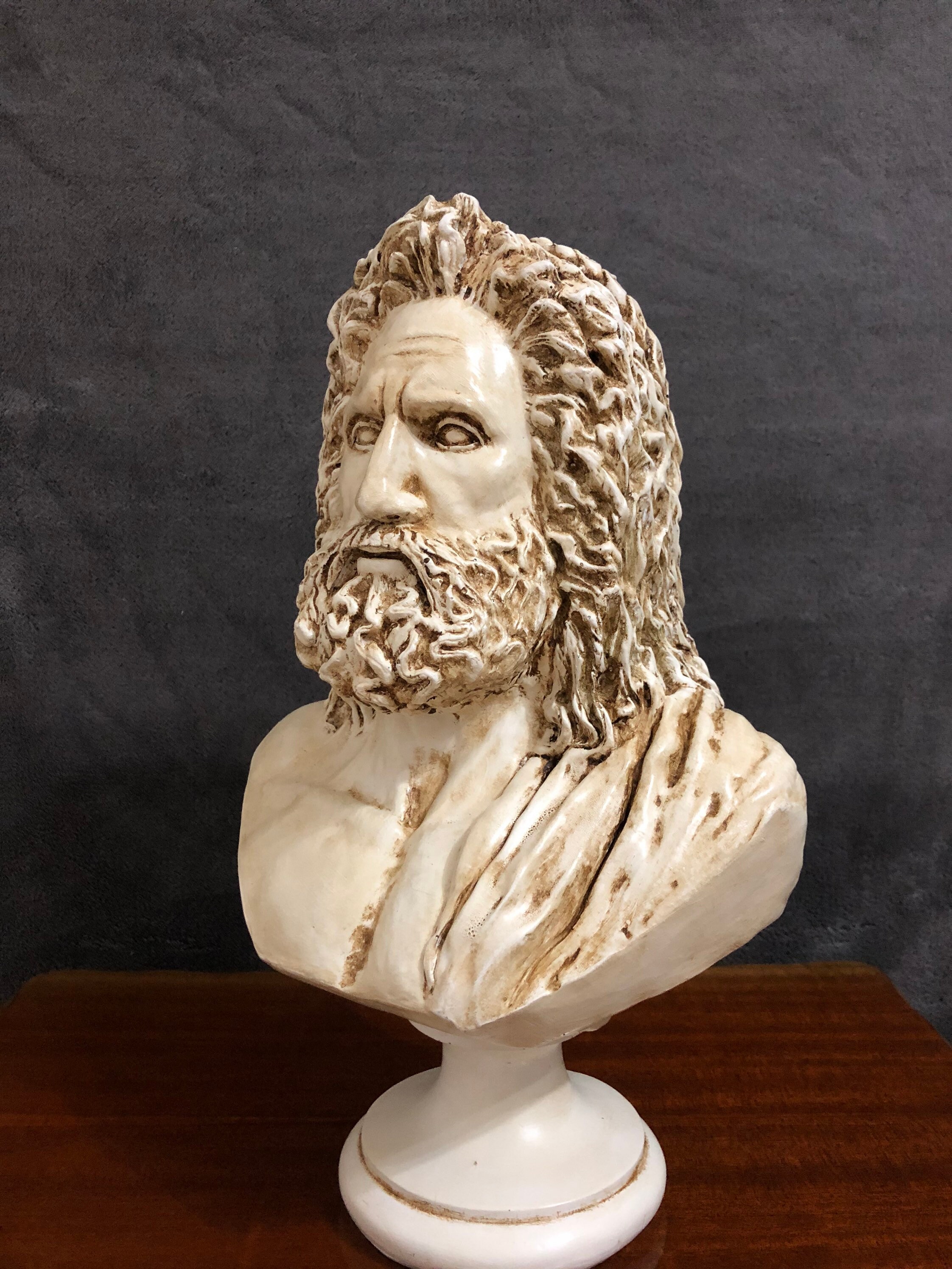 Zeus Sculpture Statue, Large Zeus Statue, Greek Bust Statue, Large Male ...