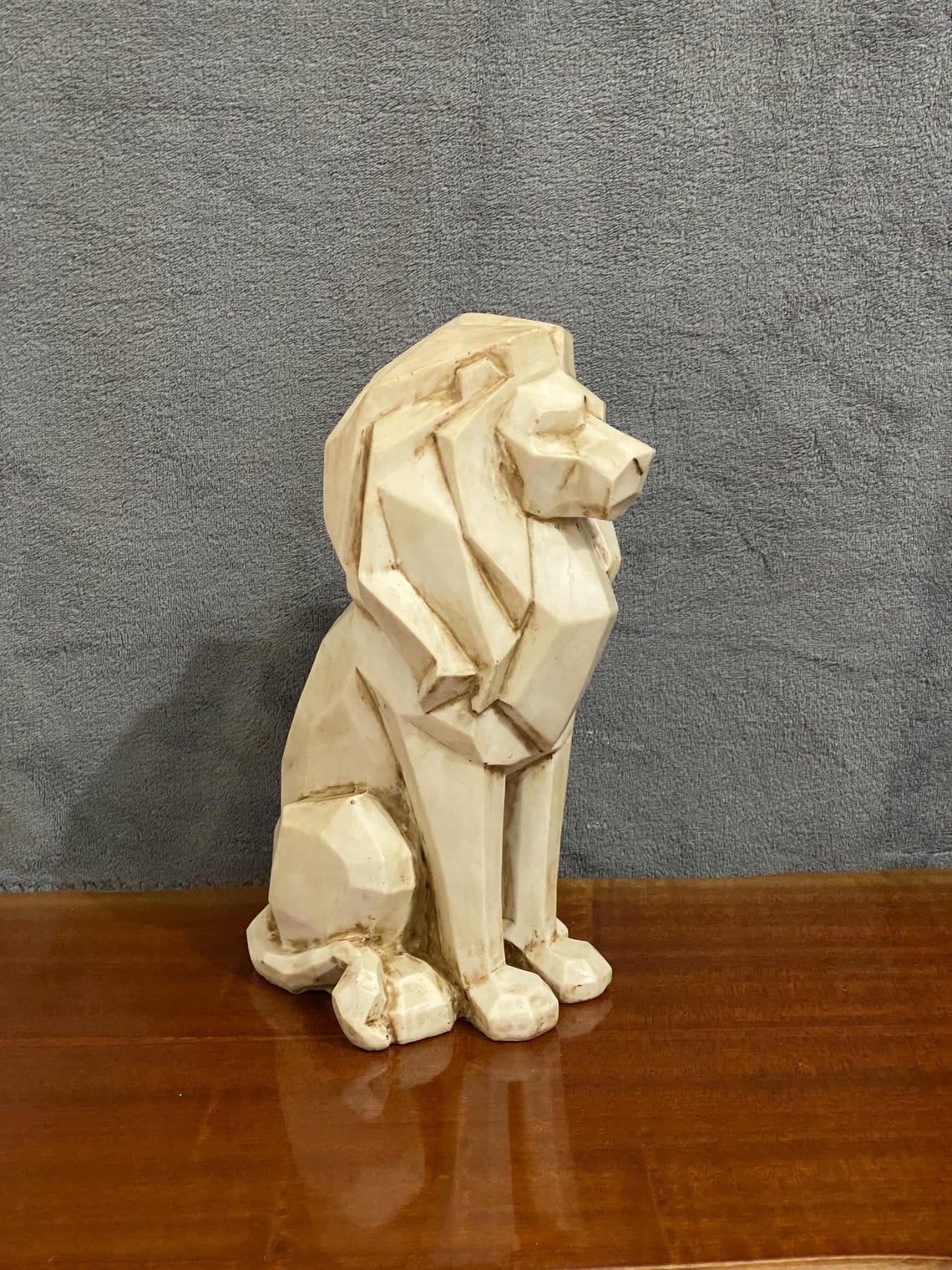 Cubic Lion Statue, Geometric Lion Sculpture, Lion Sculpture, Large ...