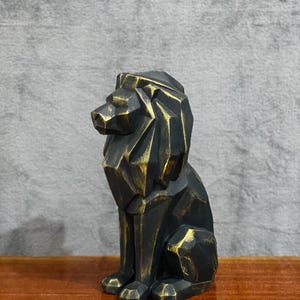 Cubic Lion Statue, Geometric Lion Sculpture, Lion Sculpture, Large ...