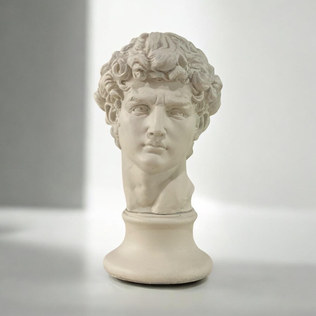 David Statue, David Sculpture Statue, Large David Bust Statue, Greek ...