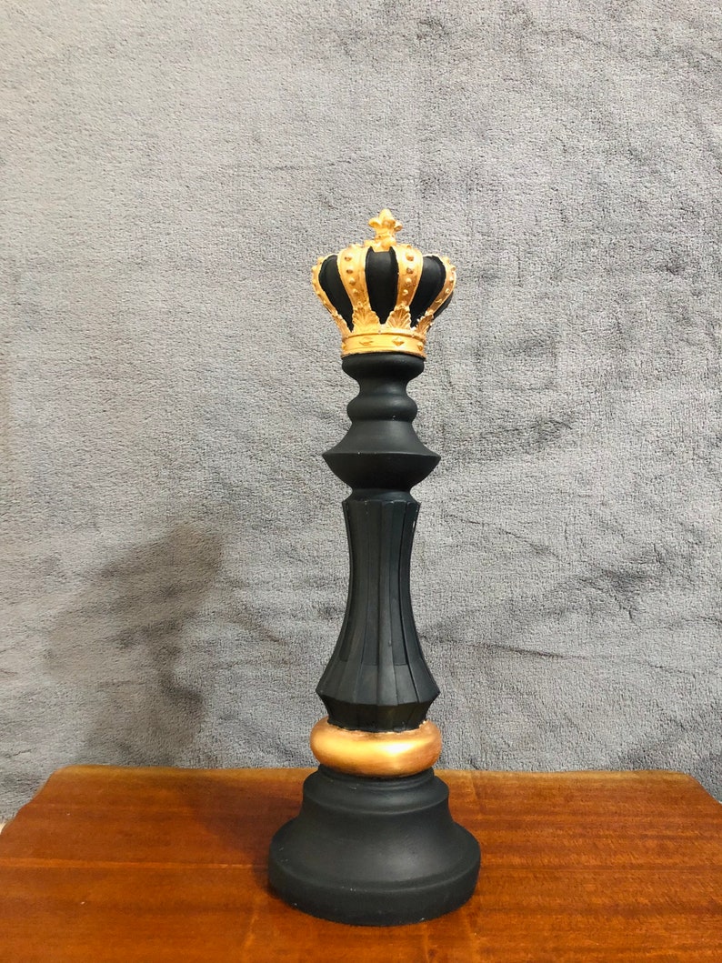 Chess Figurine Decor Statue, Large Chess Set of 3 Sculpture, Chess ...