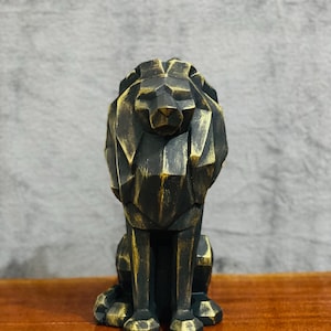 Cubic Lion Statue, Geometric Lion Sculpture, Lion Sculpture, Large ...