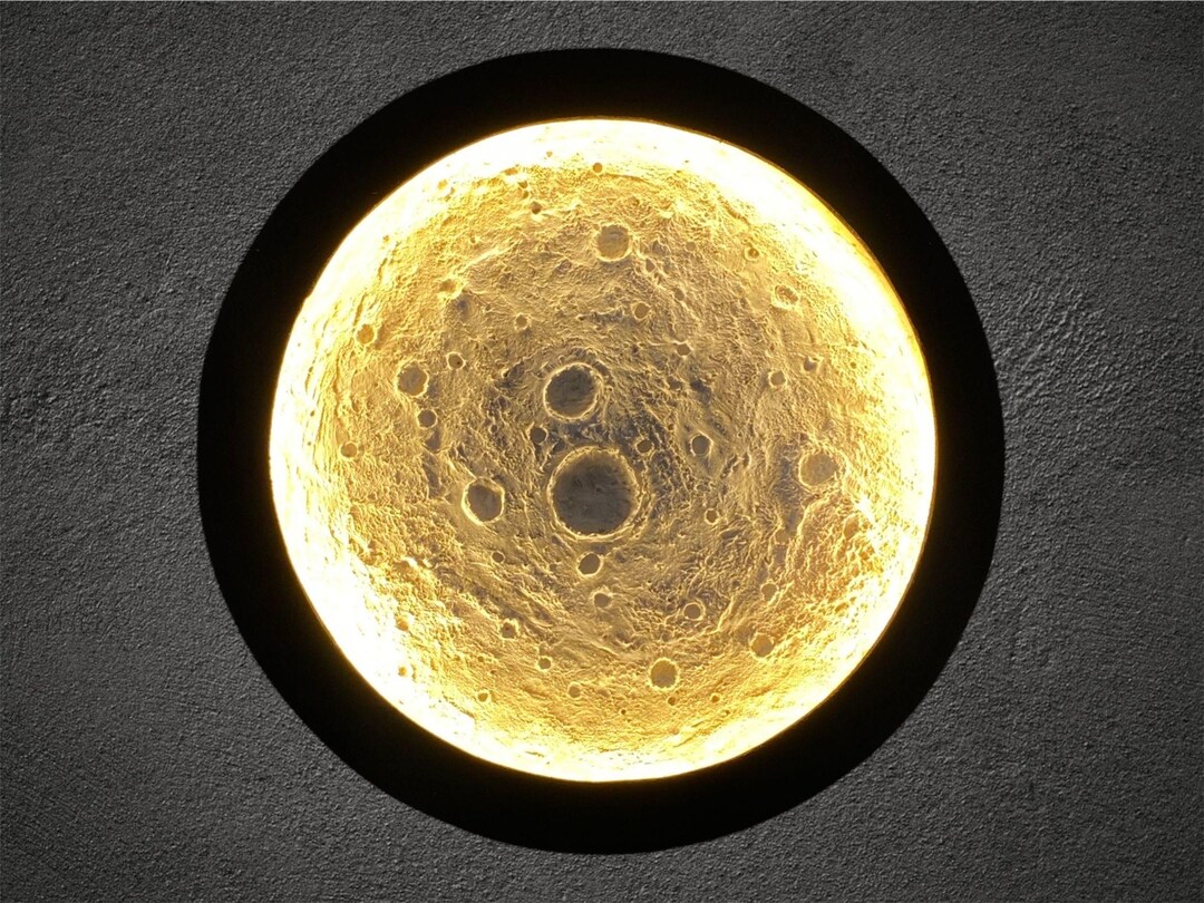 Moon Light Wall Decor, Wooden Moon Light, Decorative Moon Lamp, Moon ...