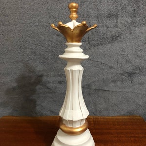 Large Chess Set of 3 Sculpture, Chess Figurine Decor Statue, Large ...